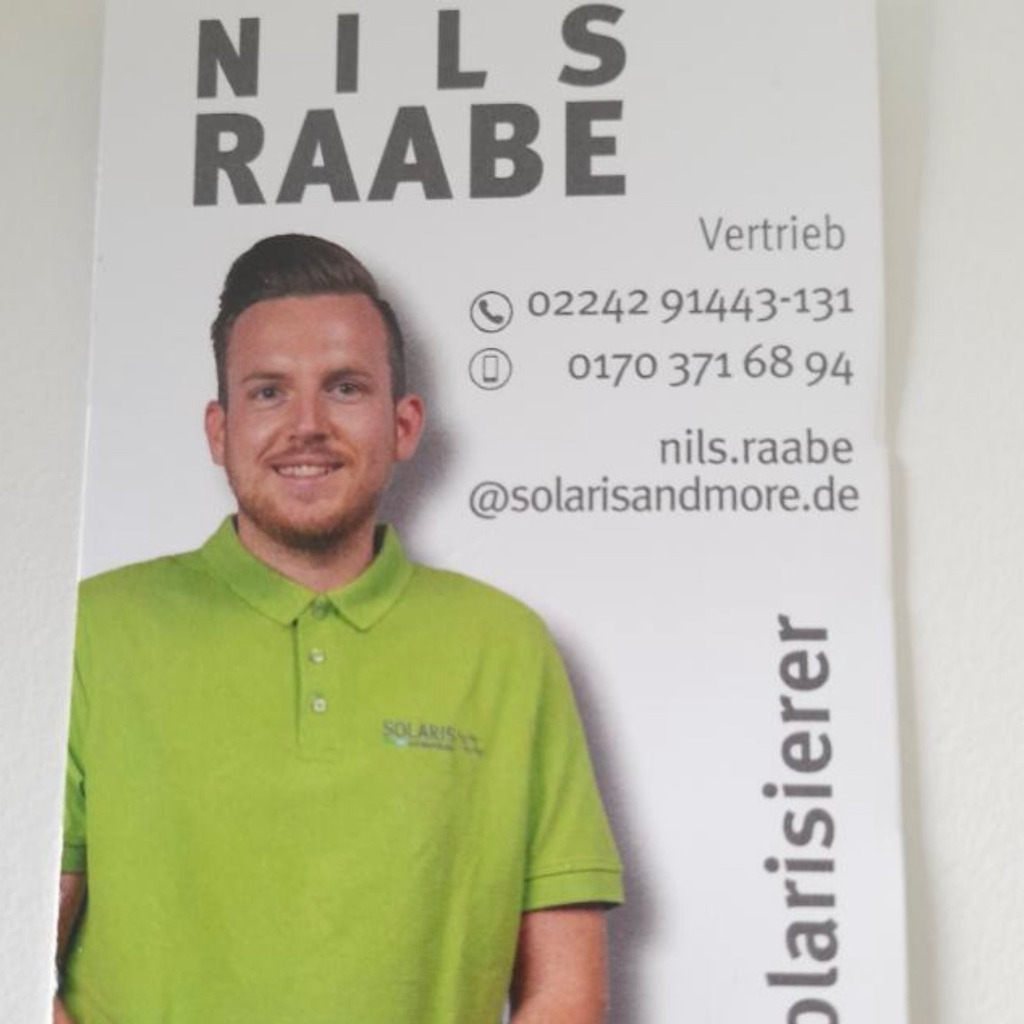Nils Raabe - Vertriebsmitarbeiter - Solarisandmore | XING