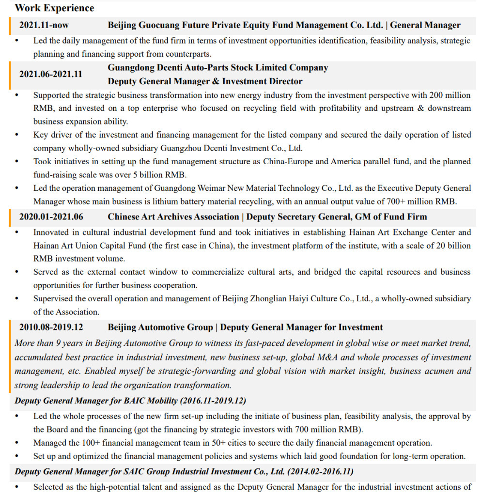 Ryan Xu - Chief Executive Officer (CEO) - China National New energy ... Ryan Xu - Chief Executive Officer (CEO) - China National New energy ...